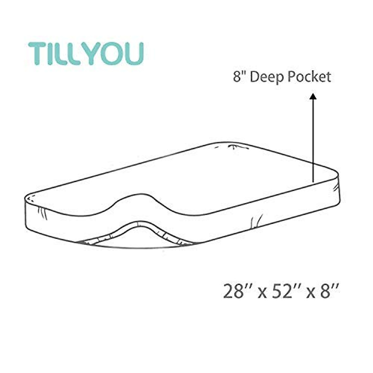 TILLYOU Fitted Crib Sheet Set 2 Pack - Super Soft Toddler Bed Sheets for Standard Crib and Toddler Mattresses, 28"x52"x8", Navy & Stone Blue