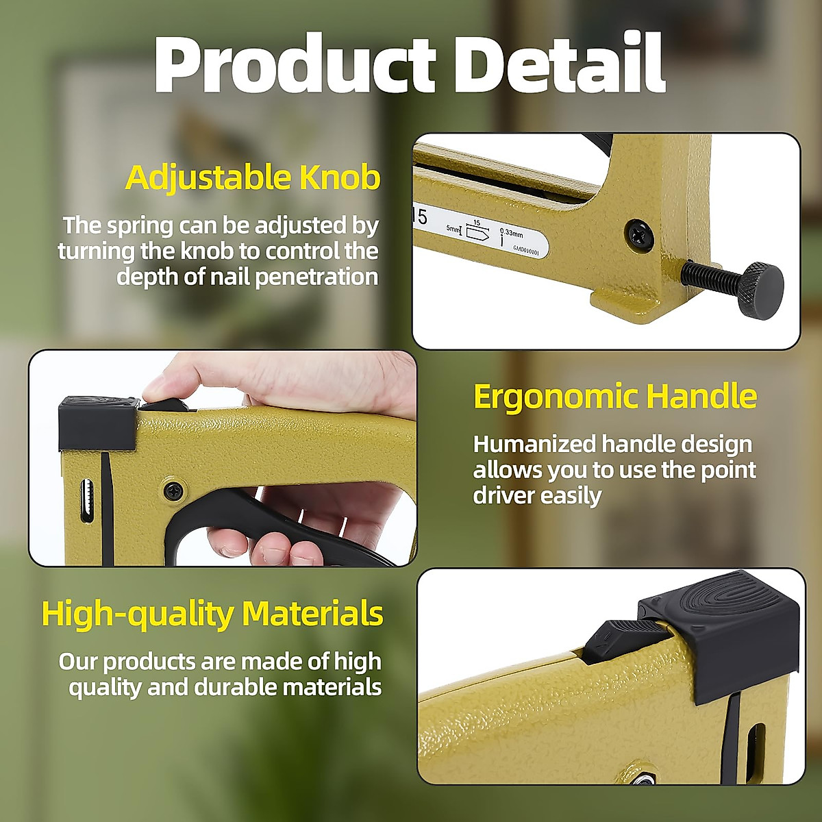 FAHKNS Point Driver for Framing Tool, Household Small DIY Tools 1000 Points for Flexible and Rigid Framers, Nail Gun for Photo Frame,