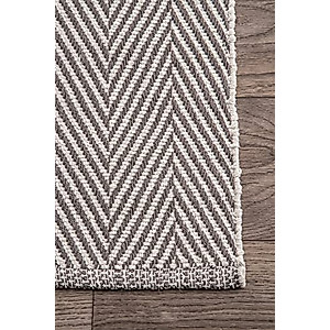 nuLOOM Hand Loomed Kimberley Area Rug, 4' x 6', Grey