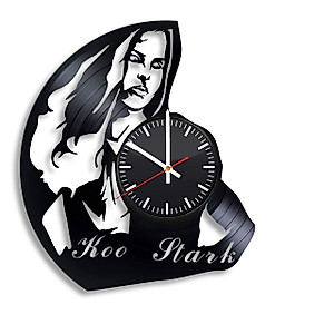 BroStore Decor Clock Compatible with Koo Stark Vinyl Wall Clock, Clock with The Image of The Celebrity, Wall Clocks for Different Types of Rooms and Premises, Art, Gift for Any Occasion