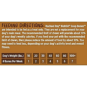 Rachael Ray Nutrish Soup Bones Dog Treats, Chicken & Veggies Flavor, 6 Bones