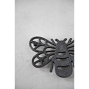 Creative Co-Op Aluminum Butterfuly Design Trivet, 8", Black