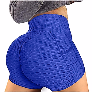 Women's Booty Shorts Sexy Scrunch Butt Lifting Leggings Workout High Waisted Textured Bottom Summer Hot Shorts