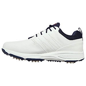 Skechers Men's Go Torque Pro Waterproof Golf Shoe Sneaker, White/Navy, 9 Wide