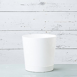 Novelty Majestic Full Depth Cylinder Pot, Glossy White, 14-Inch (10142)