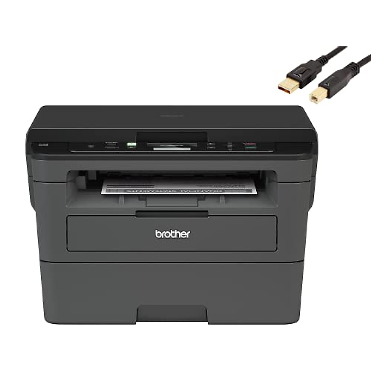 Brother HL-L23 90DW Series Compact Wireless Monochrome Laser All-in-One Printer, Print Scan Copy, Up to 32 Pages/Minute, Auto Duplex Printing, Mobile Printing, Durlyfish USB Printer Cable, A