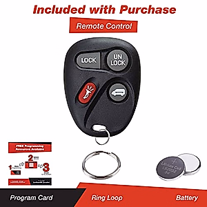 KeylessOption Replacement 4 Button Keyless Entry Remote Control Key Fob for 10245953
