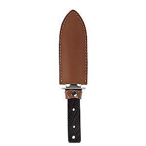 GARTOL Hori Hori Gardening Knife Tools - Weeding & Digging Knife, with 7.1inch Double Sharp Edge Japanese Blade and Full Tang Handle, Cowhide Protective Sheath, Sharpening Whetstone