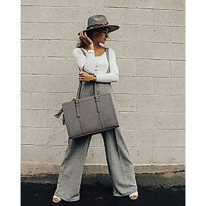 ECOSUSI Laptop Tote Fits Up to 15.6 Inch Briefcase for Women Office Handbags large Capacity with 3 Layer Compartments