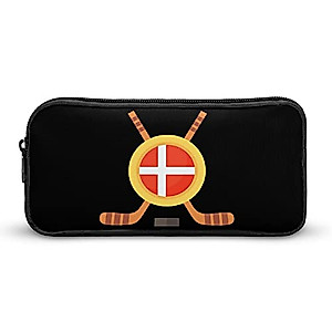 Hockey in Denmark Pencil Case Makeup Bag Big Capacity Pouch Organizer for Office College