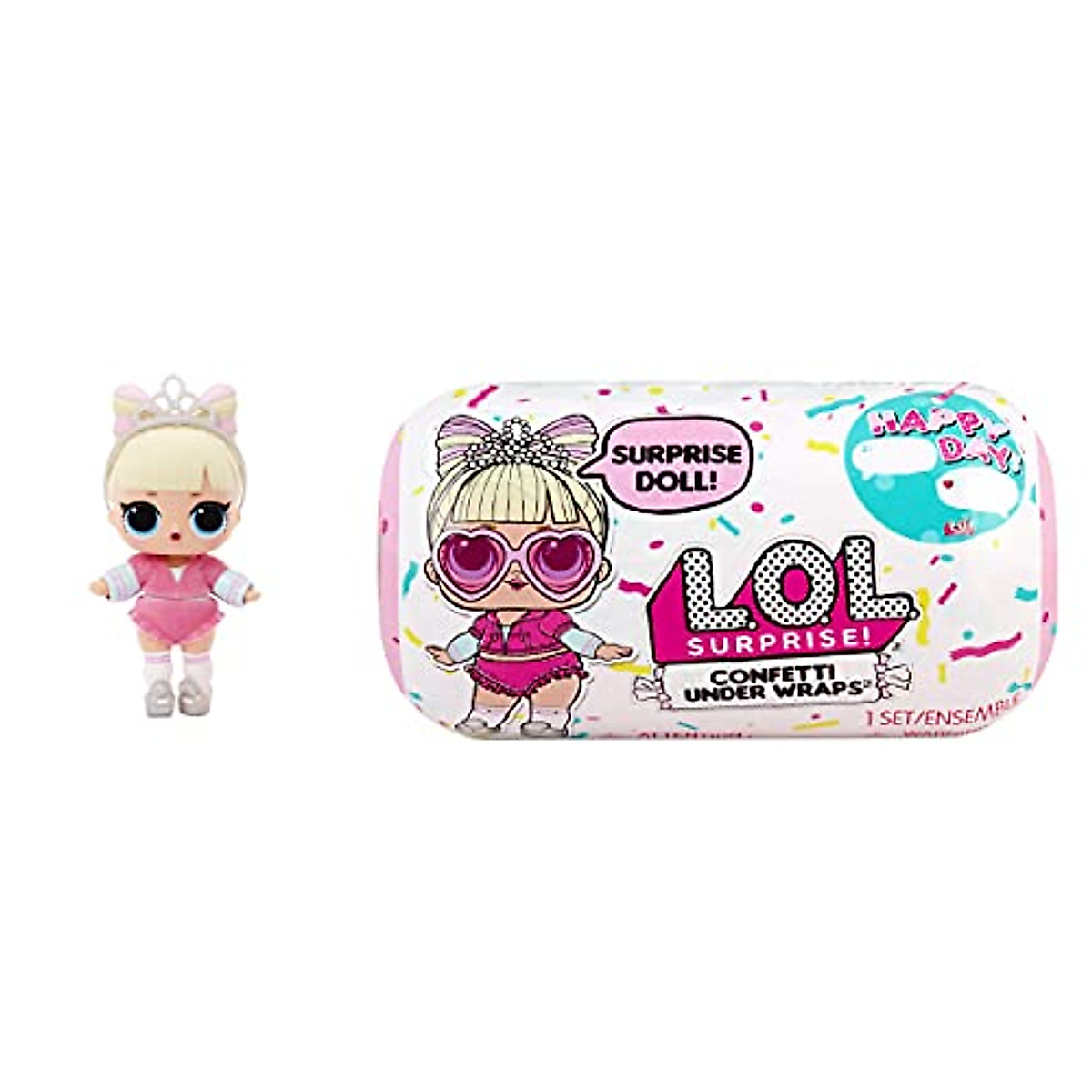 L.O.L. Surprise! Confetti Reveal with 15 Surprises Including Collectible Doll with Confetti Pop Fashion Outfits, Accessories - Doll Toy, Ages 4 5 6 7+ Years Old, Multicolor, 576440C3
