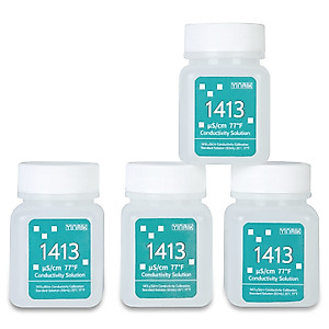 YINMIK 1413 μS/cm Calibration Solution, Conductivity Salt Standard Buffer Solution for 5 in 1 Salinity Tester, EC Meter, TDS Meter, 7 in 1 Multi-Parameter Tester Calibration, 4 Bottles of 50mL
