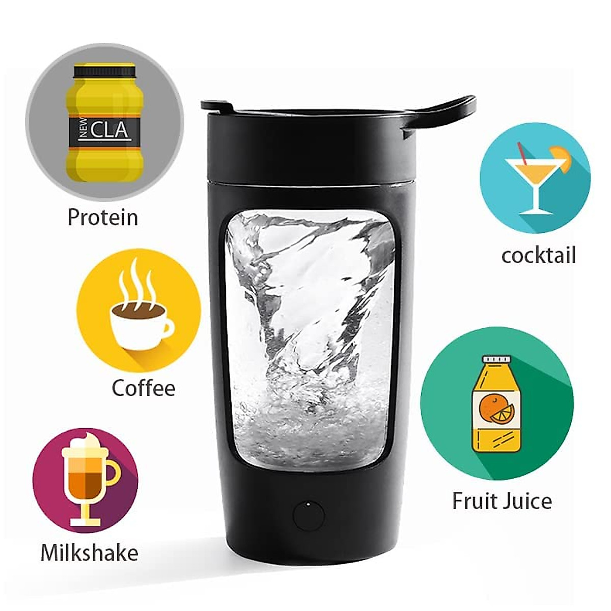 Electric Shaker Bottle, Blender Bottles, Made with Tritan - BPA Free - Portable Mixer Cup/USB Rechargeable Shaker Cups for Protein Shakes and Meal Replacement Shakes, 22 oz