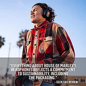 House of Marley Positive Vibration XL ANC: Noise Cancelling Over-Ear Headphones with Microphone, Wireless Bluetooth Connectivity, and 26 Hours of Playtime, Copper