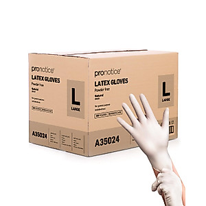 Pronotice Disposable Latex Glove, White, General Purpose, Powder Free, Food Safe, Cleaning Gloves, Full Case 1000 Gloves (X-Large)