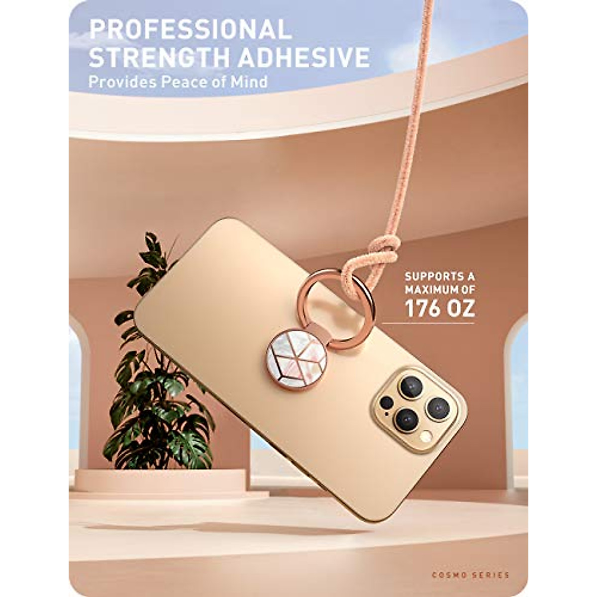 i-Blason Cell Phone Finger Ring Holder - Universal - Kickstand with 360° Rotation and 180° Flip Magnetic Car Mountable Compatible with iPhone 14/iPhone 13/Galaxy S23/Galaxy S22/Galaxy Z (Marble)