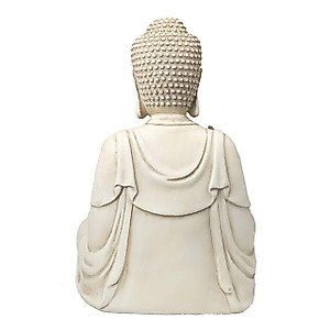 Bella Haus Design Buddha Tealight Candle Holder Statue – 8.5” Tall Polyresin - Zen Home and Garden Decor - Includes 3pcs Tea Lights and Free Candle Snuffer for Office, Indoor, Outdoor Decoration