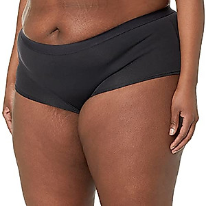 Amazon Essentials Women's Cotton Boyshort Underwear (Available in Plus Size), Pack of 5, Black, Small