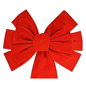 Black Duck Brand Set of 2 Red Velvet Bows 26" Long 10" Wide 10 Loop Holiday/Christmas Bows!