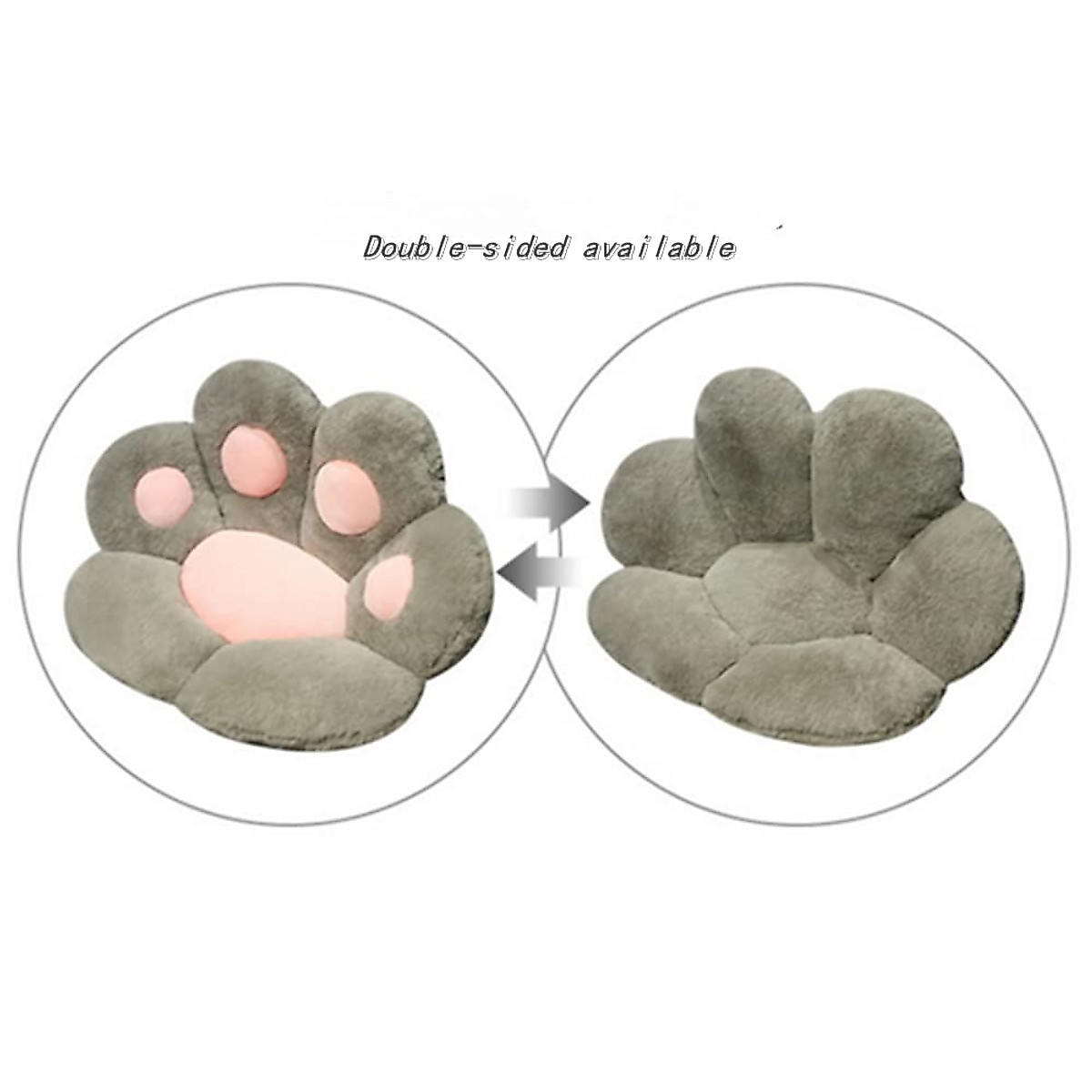 JOSON Cat's paw Cushion Comfortable Bear's paw Chair Cushion Cute Sofa Office Floor seat Cushion (27.8 x 23.6 inch Grey)
