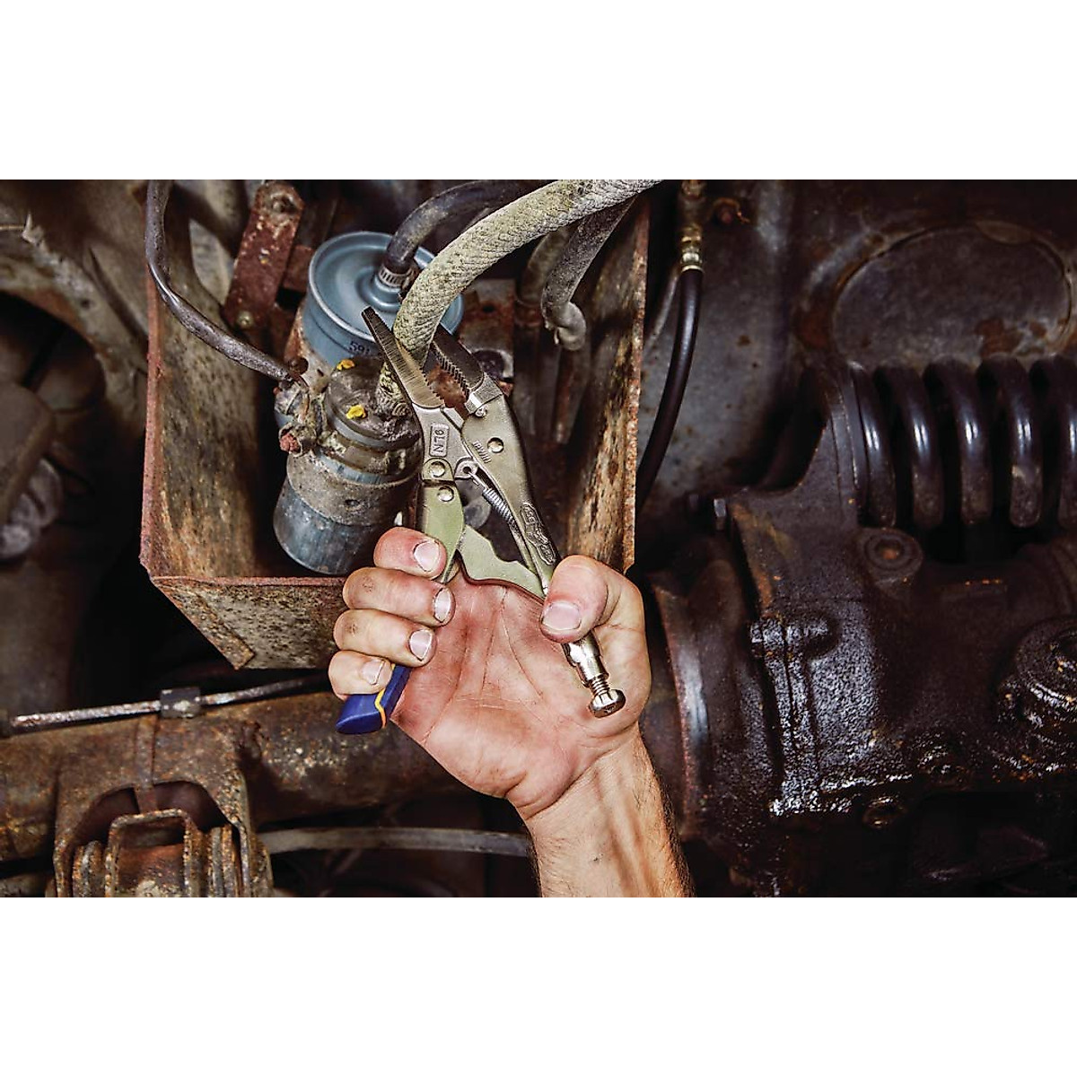 IRWIN VISE-GRIP Locking Pliers, Fast Release, Long Nose with Wire Cutter, 9-Inch (IRHT82582)