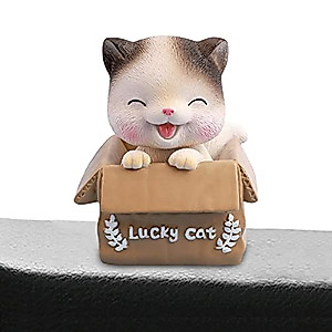 ADJ Bobbleheads for Car Dashboard, Lucky Cat Dashboard Car Ornaments Bobble Head Cat Pet Toy, Shaking Head Cat Decor for Car Interior, Automotive Dashboard Home Desktop Decoration