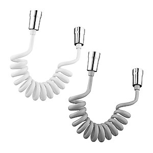 SHIDXIB 2Pcs 1.5 m ABS Telephone Line Style Spring Flexible Shower Hose Water Plumbing Toilet Bidet Sprayer Connect Pipe