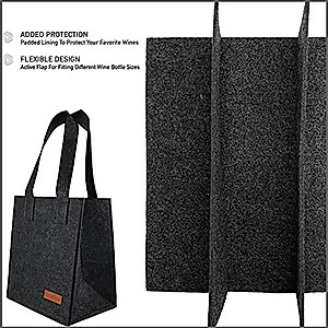 6 Bottle Wine Carrier Tote Reusable Grocery Bags for Travel, Camping and Picnic, Perfect Wine Lover Gift