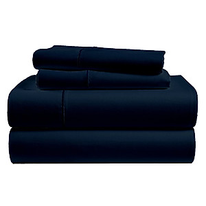 Luxora Bedding Heavy Wight 100% Egyptian Cotton, 1000 Thread Count Sheet Set Full Size Navy Blue Bed Sheets,8 Inches Deep Pocket