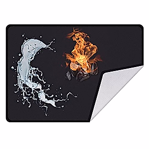 SIRUITON Large Under Grill Mats, 75″x36 inch Under BBQ Mat Protect Decks and Patios from Grease Splatter, Absorbent Oil Reusable and Washable, Fire Pit Ember Mat