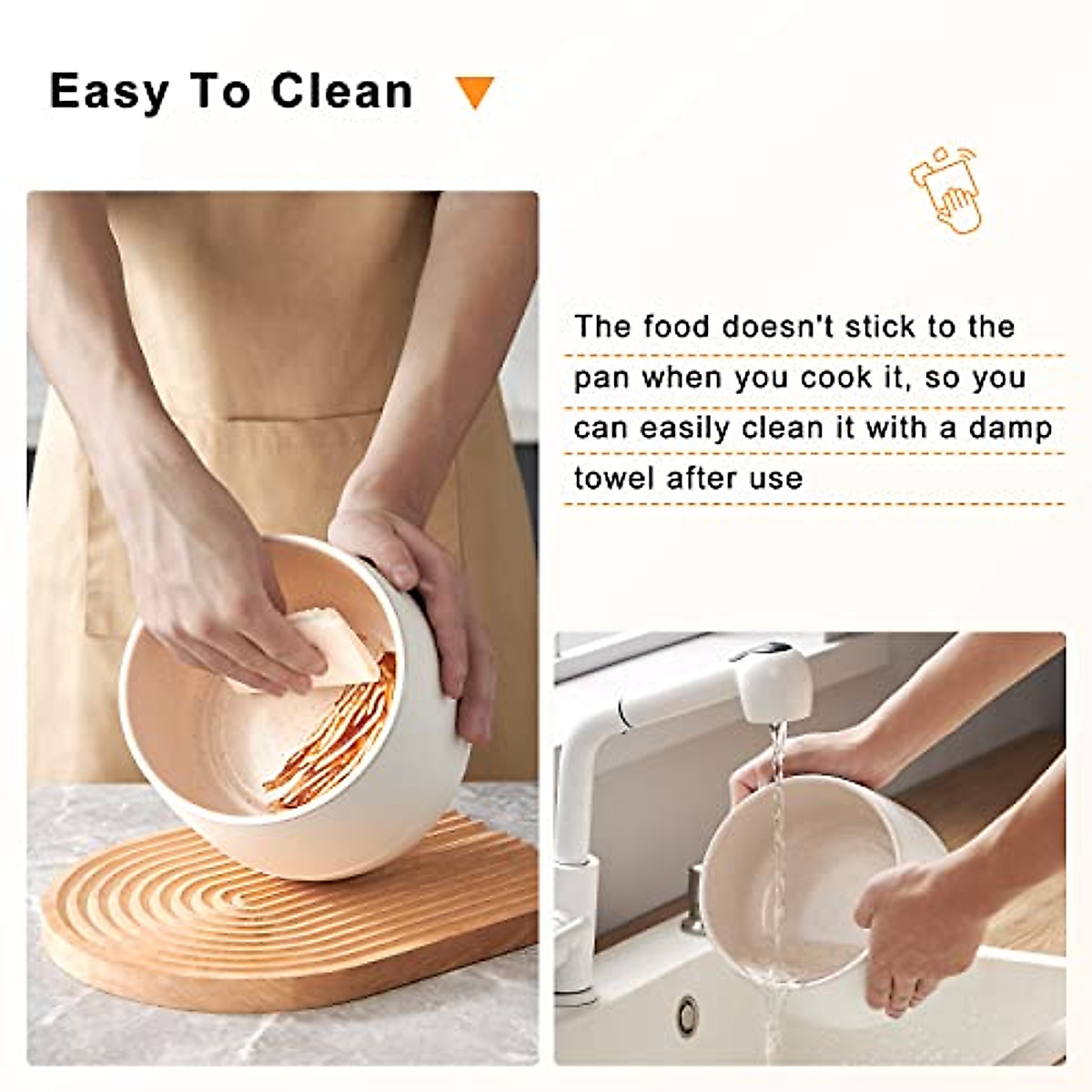 1.6L Mini Rice Cooker, 5 Cups Uncooked Travel Rice Cooker, Suitable for 1-2 people, Multi-cooker for White Rice, Brown Rice, Congee and Soup