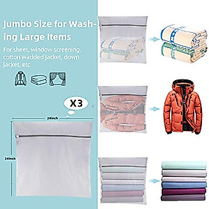 GOGOODA Set of 7 Mesh Laundry Bags,3 XXL Large Fine Mesh Laundry Bags and 2 Large 2 XL-Large Machine Wash Bags