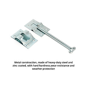 QWORK 4 Pcs 6" All Metal T-Style Door Holder Entry Door Catches for RV Trailer Camper Exterior Door Hold Hook Screws