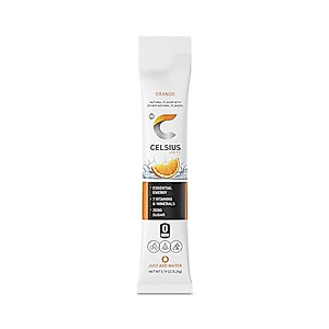 CELSIUS On-the-Go Powder Stick Zero Sugar, Orange, 2.6 Oz (14 Sticks per Pack)