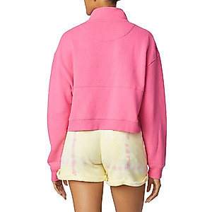 Bandier x Sincerely Jules_The Holly Half Zip Sweatshirt Bright Rose-XL