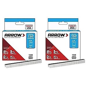 Set of 2 Arrow Fastener 50624SPTP 3/8" T50 Staples (Two Pack)
