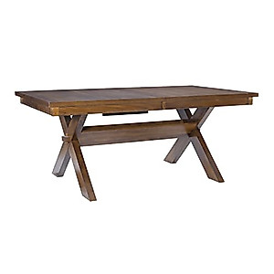 Powell Kraven Dining Table, Dark Hazelnut Finish