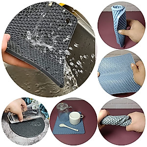 Hotsyang Trivets for Hot Dishes, Silicone Trivets for Hot Pots and Pans, Trivets for Granite Countertops, Silicone Mats for Kitchen Counter, Silicone Hot Pads Pot Holders, hot Pads Square Grey 6 Pack