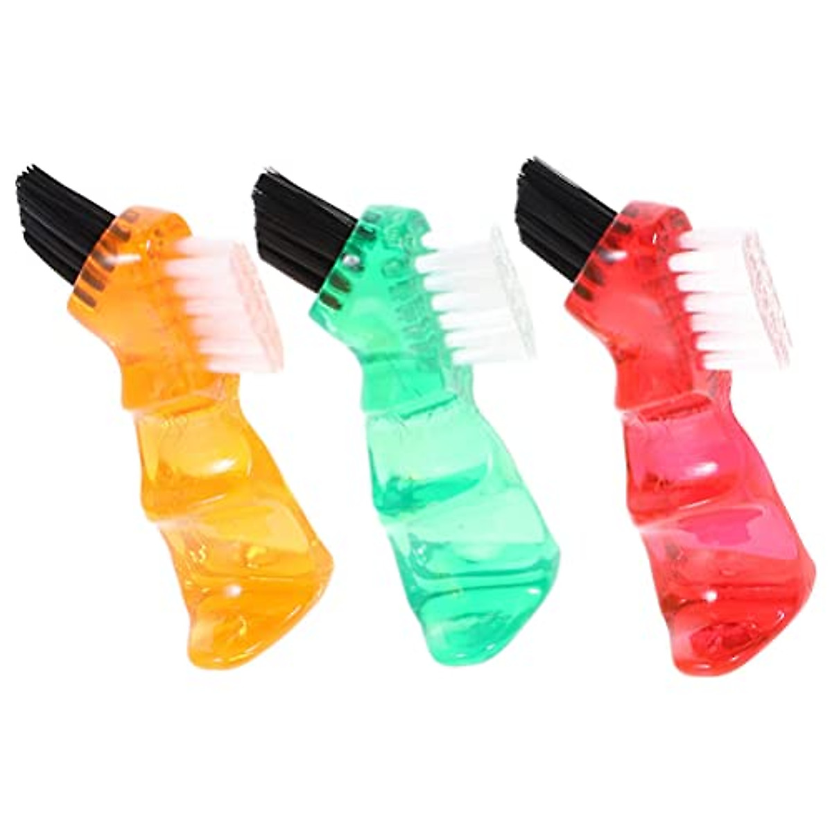 Healeved 3pcs Denture Cleaning Brushes Denture Brush Toothbrush Ergonomic Handle Denture Toothbrush Portable for False Teeth Cleaning