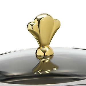 Roll Top Chafing Dish Buffet Set, 2.5L Round Chafing Dish for Buffet, Buffet Servers and Warmers, Food Warming Trays for Buffet and Parties, Gold, Stainless Steel