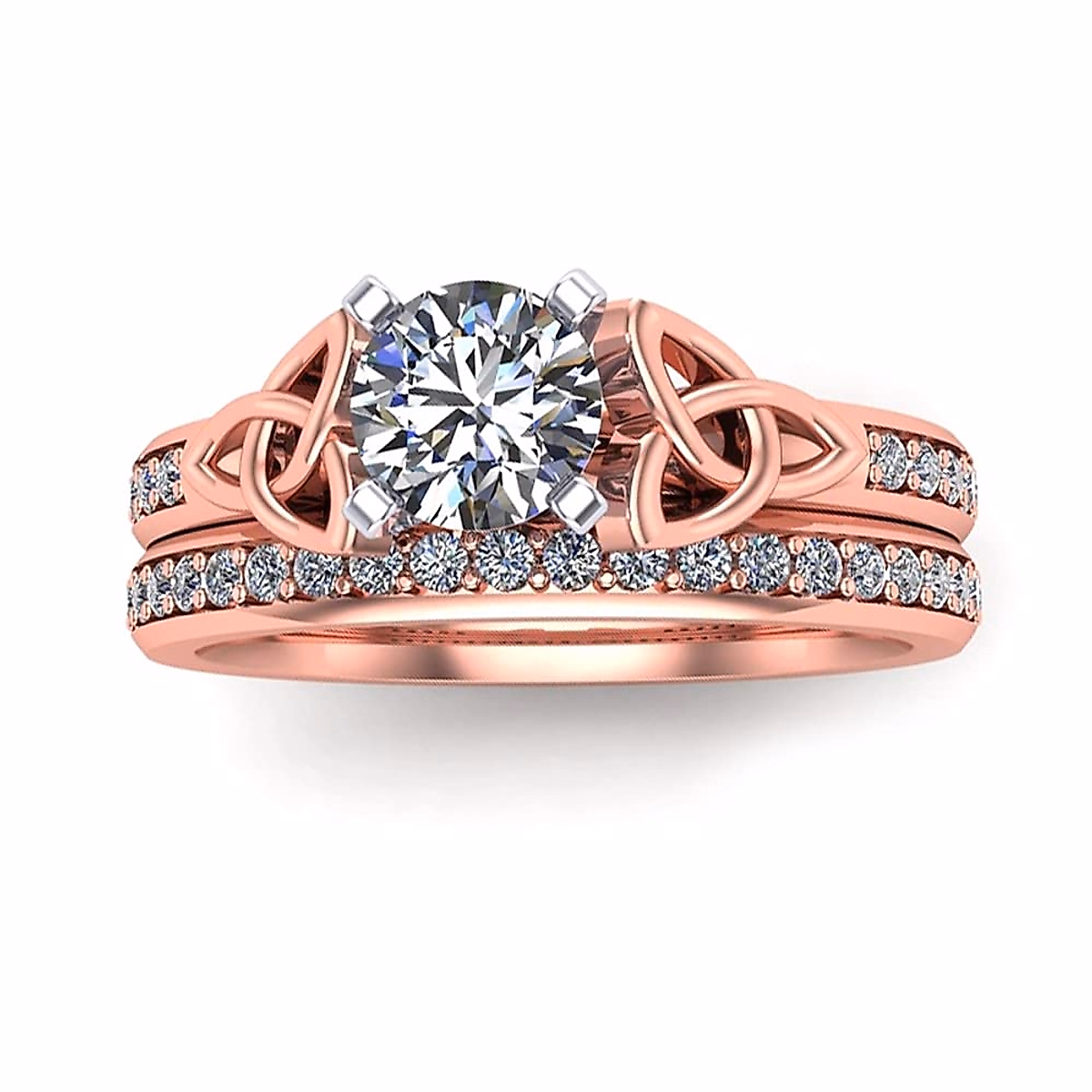 Engagement Ring For Women Bridal Sets 1-2/5 Ct. Tw. Moissanite Engagement Ring Set 18k Gold Wedding Ring Set Anniversary Rings Free Engraving