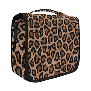 Hanging Travel Toiletry Bag Kit Makeup Case Cosmetics Organizer for Men Women leopard