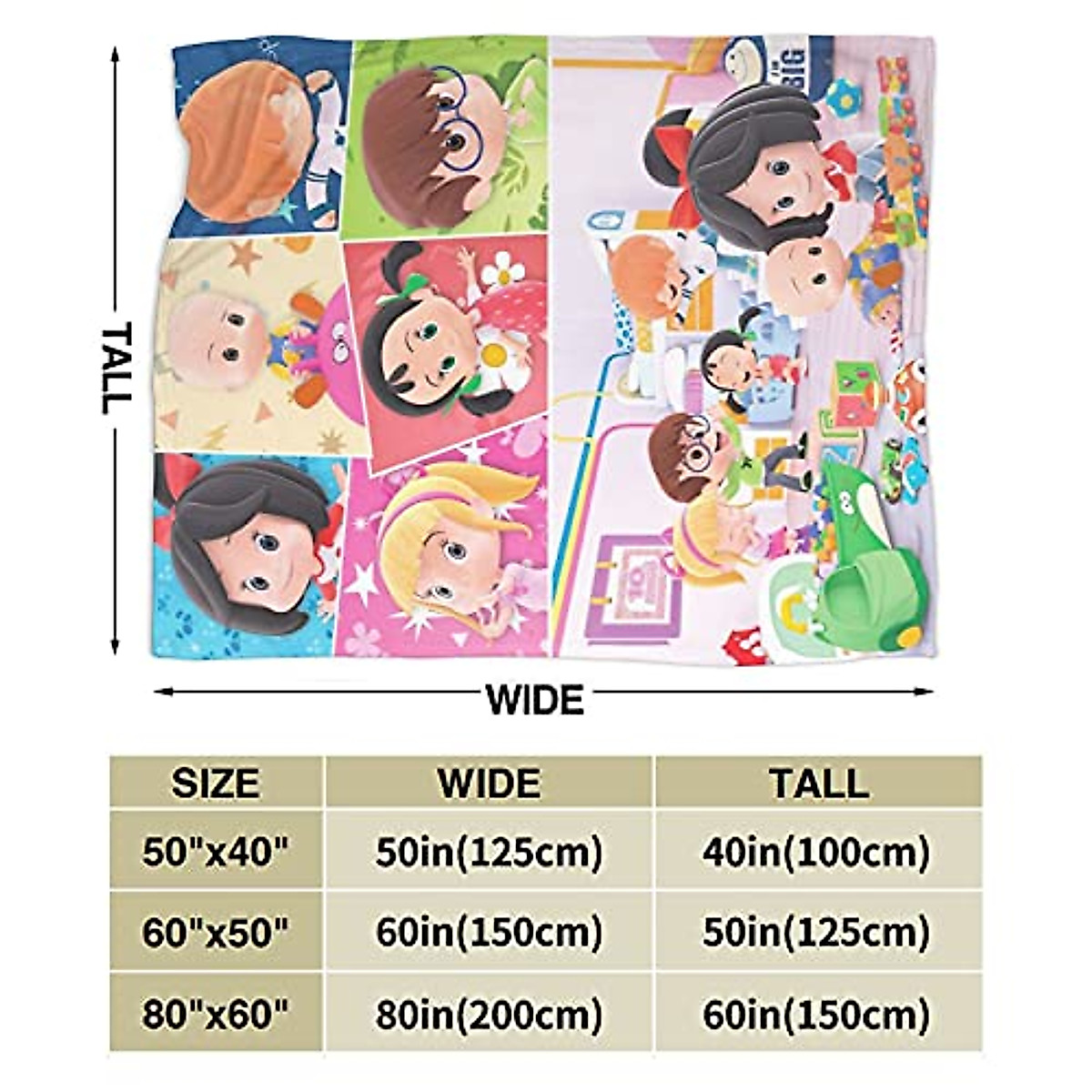 YSLPshop Cleo & Cuquin Blanket Flannel Plush Anime Throw Blankets Ultra-Soft Micro Fleece Air Conditioning Quilt Home Decor Suitable for All Season Sofa 60 InchesX50 Inches, Black