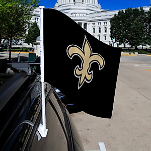 Rico Industries NASCAR Joey Logano Joey Logano Double Sided Double Sided Car Flag - 16" x 19" - Strong Pole That Hooks onto Car/Truck/Automobile