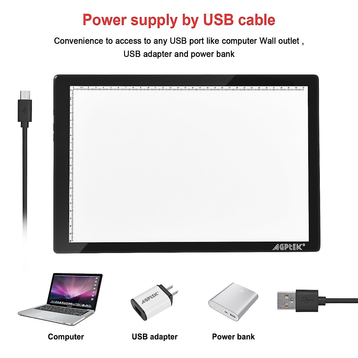 Magnetic A4 LED Artcraft Tracing Light Pad 4 Light Box Ultra-Thin Physical Buttons Control with Memory Function USB Powered Pad Animation,Sketching,Designing,Stencilling X-ray Viewing W/USB Adapter