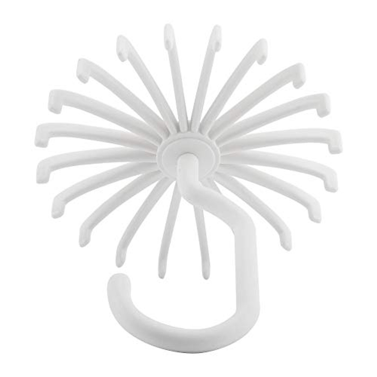 Tie Rack, Scarves Hanger, 360° Rotatable Tie Rack Belt Scarves Hook Hanger Holder Organizer(White)