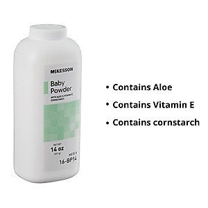McKesson Baby Powder - Cornstarch, with Aloe and Vitamin E - Fresh Scent, 14 oz, 1 Count