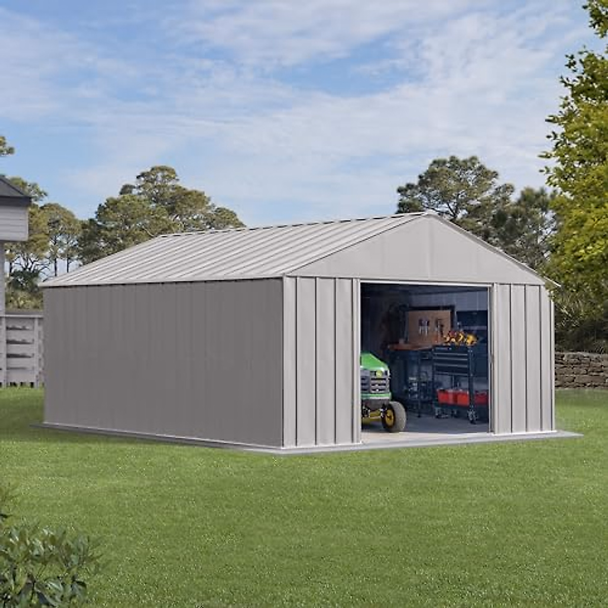 Arrow Classic Metal Shed, 12 x 14, Flute Grey