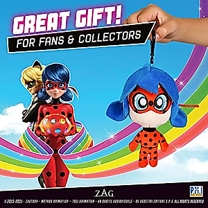 P.M.I. Miraculous Ladybug Plush Clip-on Toys | Two of Four 5-Inch-Tall Collectibles | Miraculous Ladybug Toys and Playable Mini Toys | Tikki and Ladybug| Miraculous Ladybug Kids’ Toys