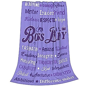 Pesine Boss Lady Gifts for Women Blanket Boss Day Gift Birthday Retirement 50X60in Flannel Throw Blanket